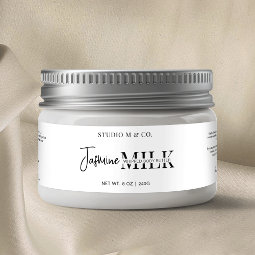 Modern Black White Cosmetic Jar Wrapper Label | Zazzle