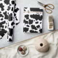 Modern Black White Cow Skin Texture Animal Print Wrapping Paper | Zazzle
