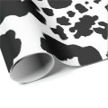 Modern Black White Cow Skin Texture Animal Print Wrapping Paper | Zazzle