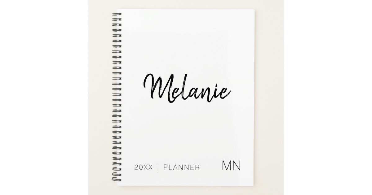 Modern Black White Elegant Monogram 2023 Planner | Zazzle