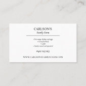 Modern Black & White Family Cattle Farm Business Card | Zazzle