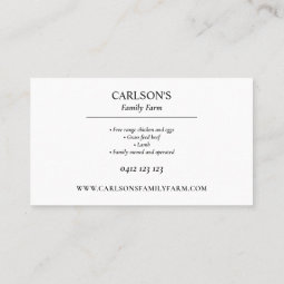 Modern Black & White Family Cattle Farm Business Card | Zazzle