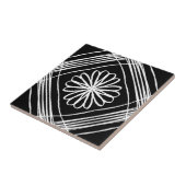 Modern Black White Flower Pattern Ceramic Tile | Zazzle