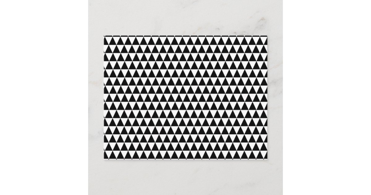 Modern Black & White Geometric Triangles Pattern Postcard | Zazzle