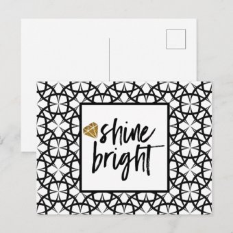 Modern Black White Gold Art Card Shine | Zazzle