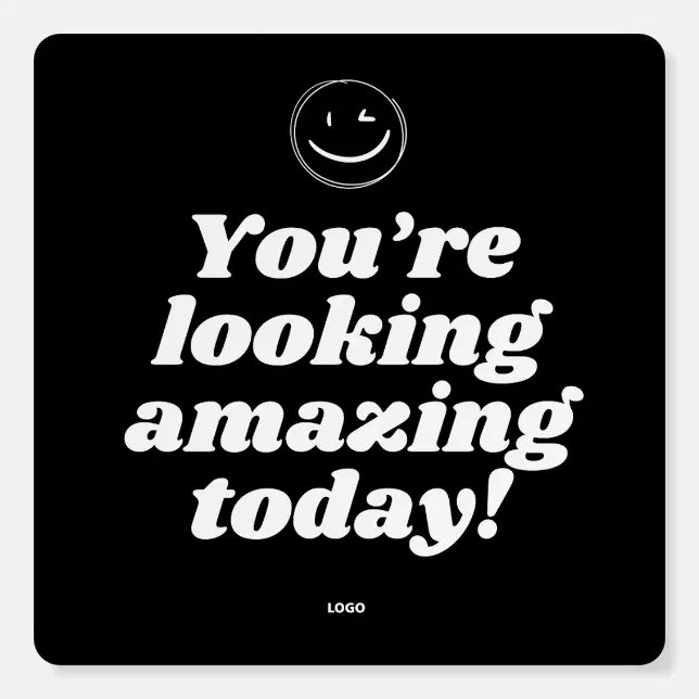 Modern Black&White Greeting Sign | You're Amazing | Zazzle