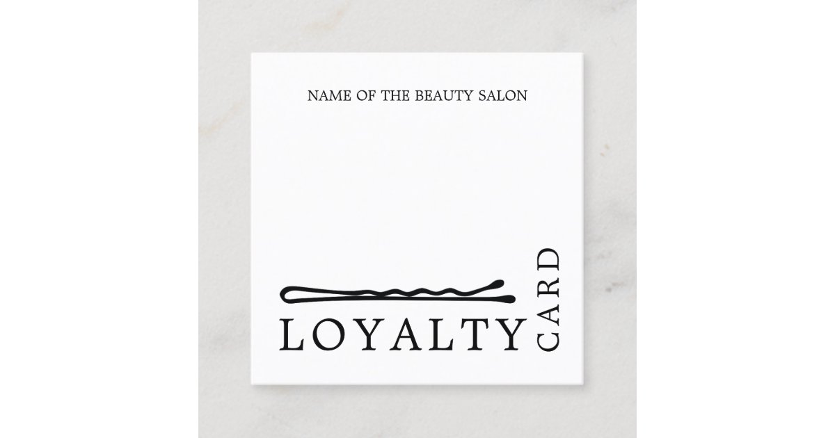 Modern Black White Hair Pins Salon Loyalty Card | Zazzle