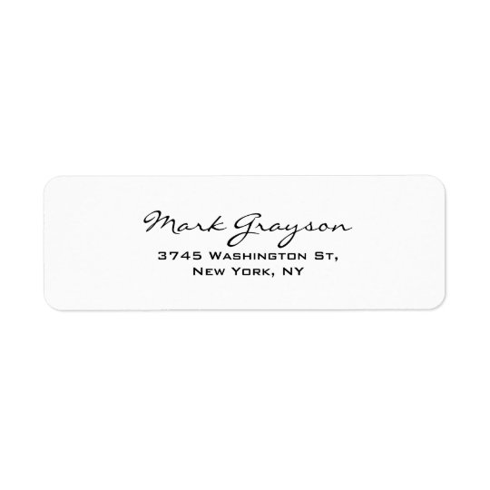 Modern Black & White Handwriting Plain Elegant Label | Zazzle.com