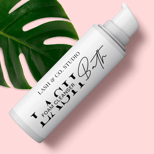 Modern Black & White Lash Bath Cleanser Wraparound Rectangular Sticker ...