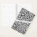 Modern Black White Leopard Animal Print Pattern Planner | Zazzle