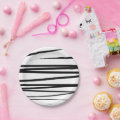 Modern Black & White Lines Abstract Art Paper Plates | Zazzle