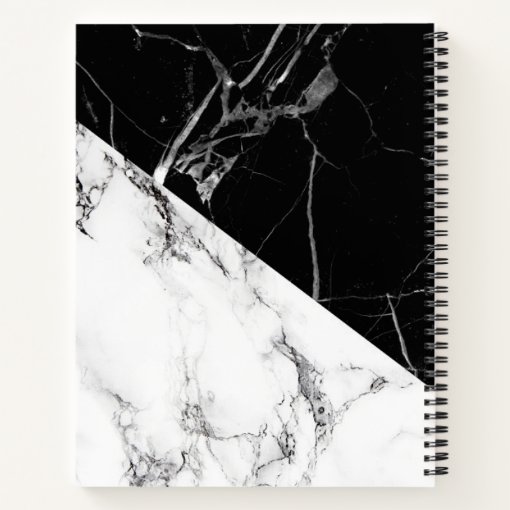 Modern Black White Marble Texture Designer Notes Notebook | Zazzle