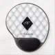Modern Black White Monogram Tufted Gel Mouse Pad | Zazzle