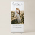 Modern Black & White Photo Wedding Welcome Retractable Banner | Zazzle