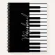 Modern Black & White Piano Keyboard Monogram Name Notebook | Zazzle