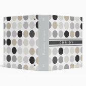 Modern black white polka dots pattern monogram binder | Zazzle