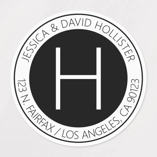 Modern Black & White Product or Return Address Labels | Zazzle