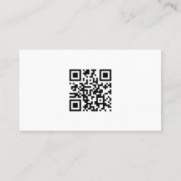 Modern Black White QR Code Business Card | Zazzle