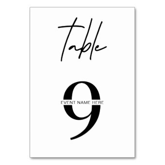 Modern Black & White Seating Chart Table Numbers | Zazzle
