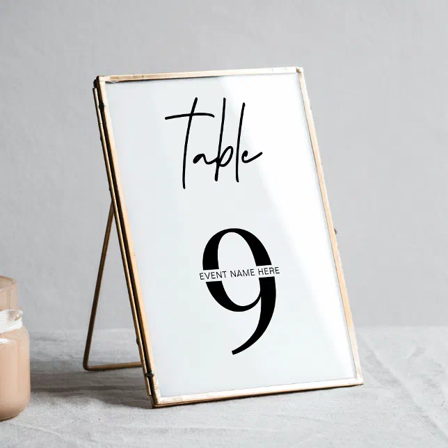 Modern Black & White Seating Chart Table Numbers | Zazzle