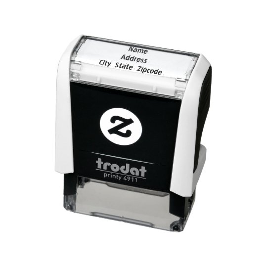Modern Black White Self-inking Stamp | Zazzle.com