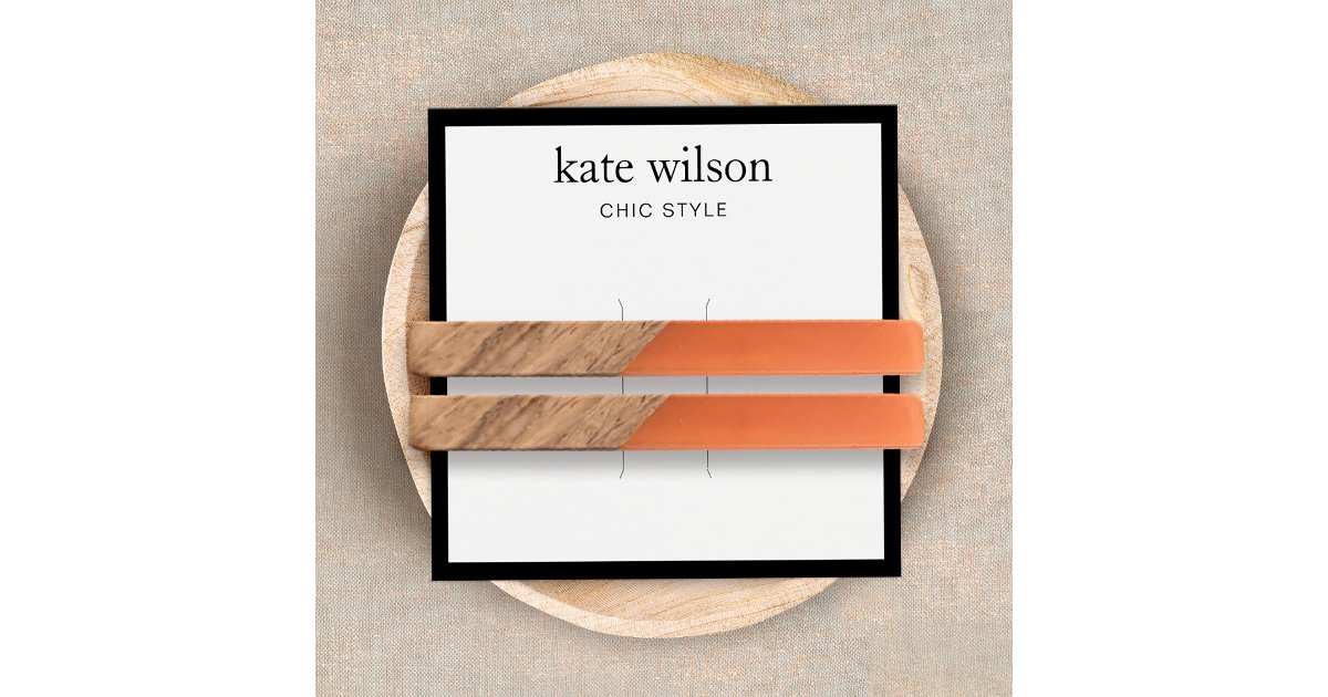 Modern Black White Small Hair Clip Display Card | Zazzle