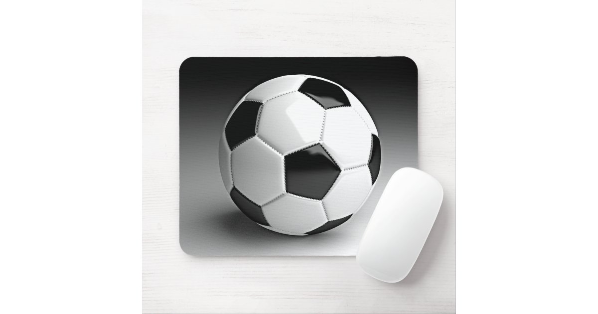 Modern Black White Soccer Sport Photography Mouse Pad | Zazzle