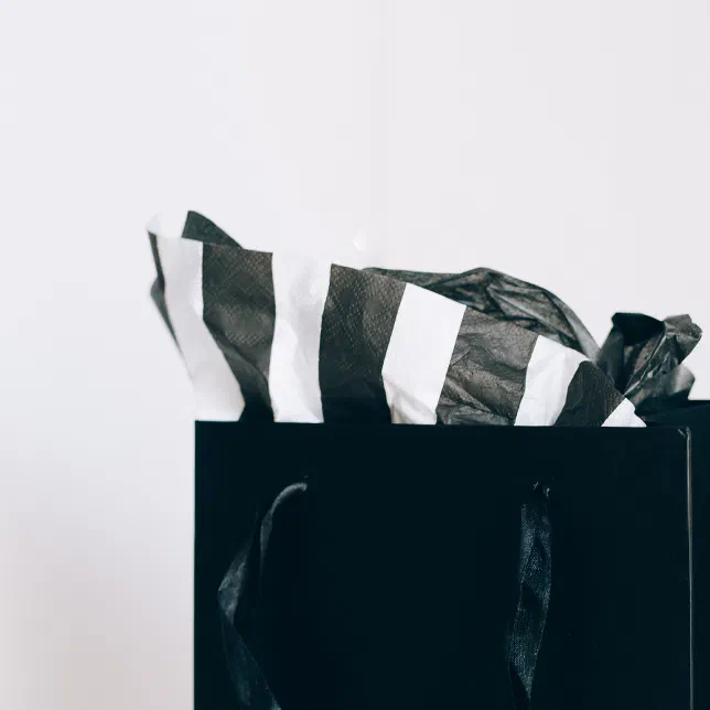 Modern Black White Striped Tissue Paper | Zazzle