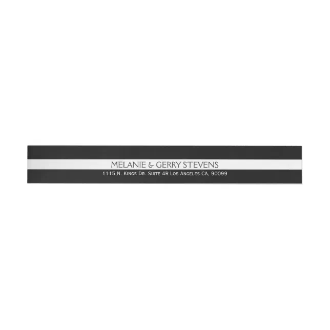 Modern Black & White Stripes Wedding Label | Zazzle