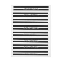 Modern Black & White Stripes Wedding Label | Zazzle