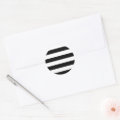 Modern Blank White and Black Stripes Classic Round Sticker | Zazzle