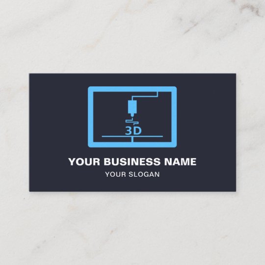 Modern Blue 3D Printer Business Card | Zazzle.com