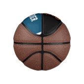 Modern Blue And Black Personalized Boy Mini Basketball | Zazzle