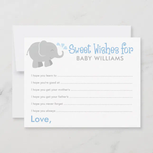 Modern Blue and Gray Elephant Boy Baby Shower | Zazzle