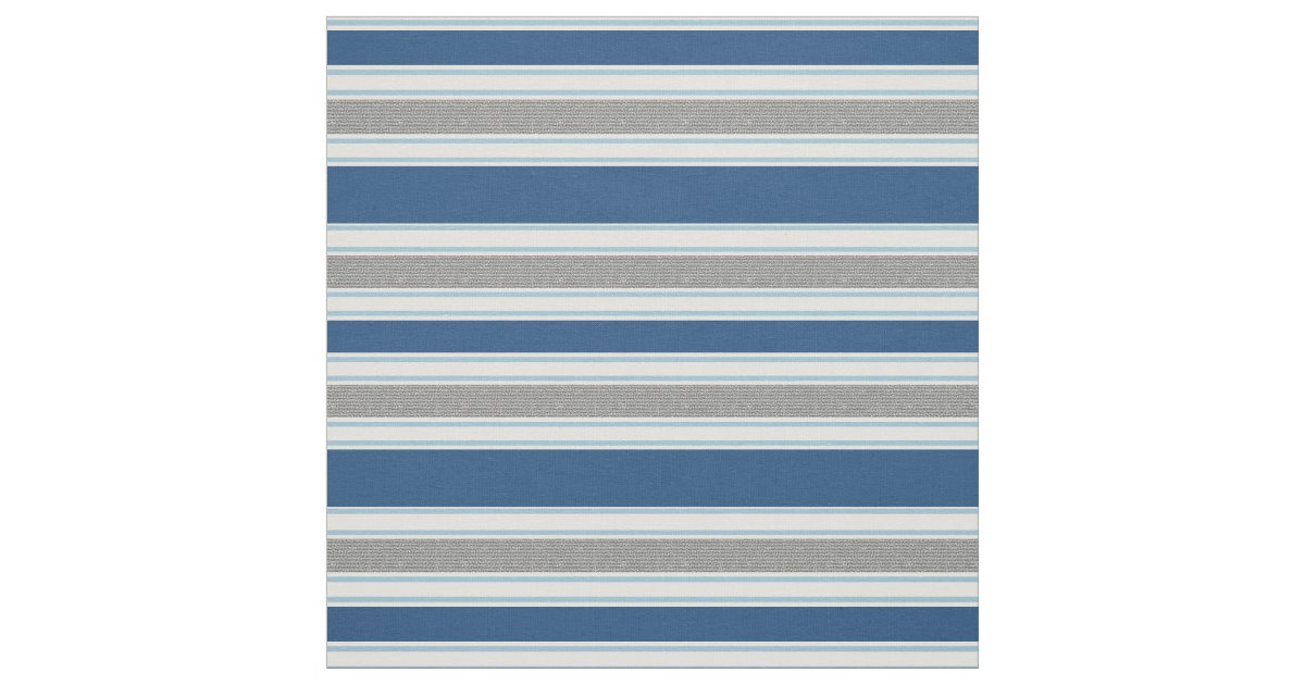 Modern Blue And Gray Stripes Pattern Fabric | Zazzle