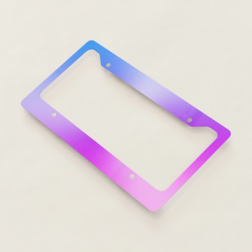Modern Blue and Purple Gradient License Plate Frame | Zazzle