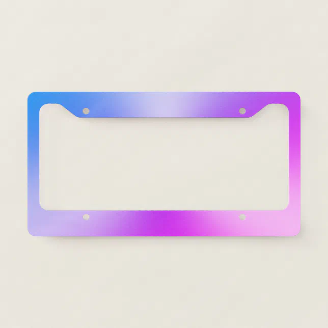 Modern Blue and Purple Gradient License Plate Frame | Zazzle