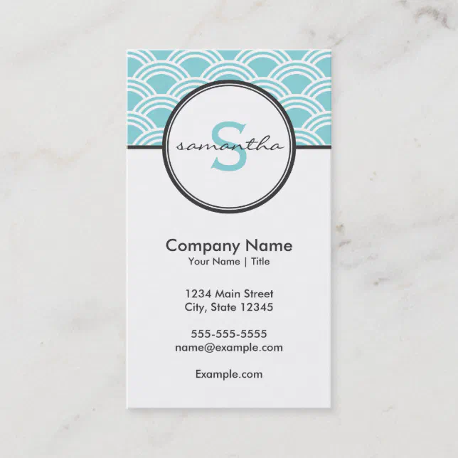 Modern Blue and White Business Card | Zazzle