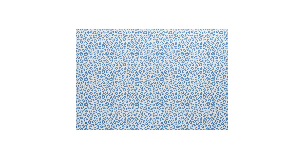 Modern Blue And White Cheetah Animal Print Pattern Fabric | Zazzle