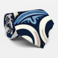 Modern Blue and white Greek Meander pattern Neck Tie | Zazzle