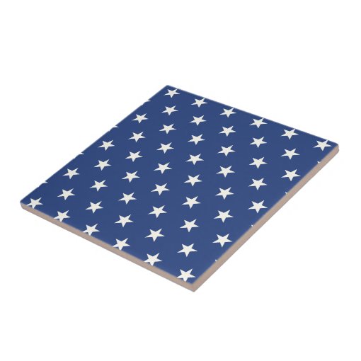 Modern Blue and White Star Pattern Tile | Zazzle
