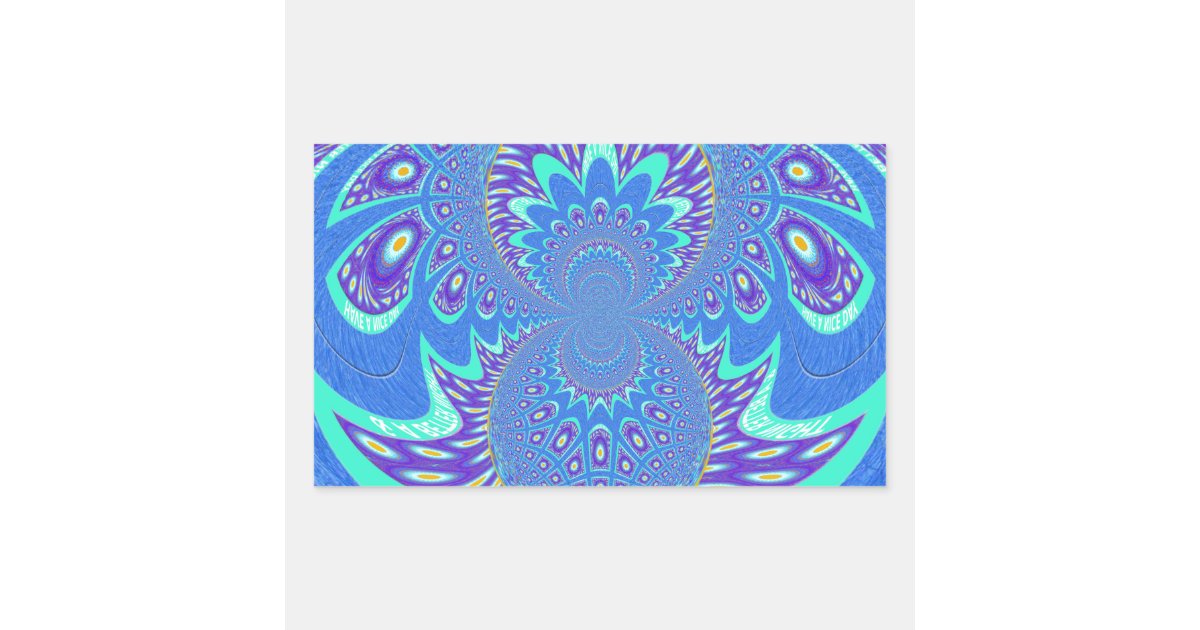 Modern Blue art Rectangular Sticker | Zazzle