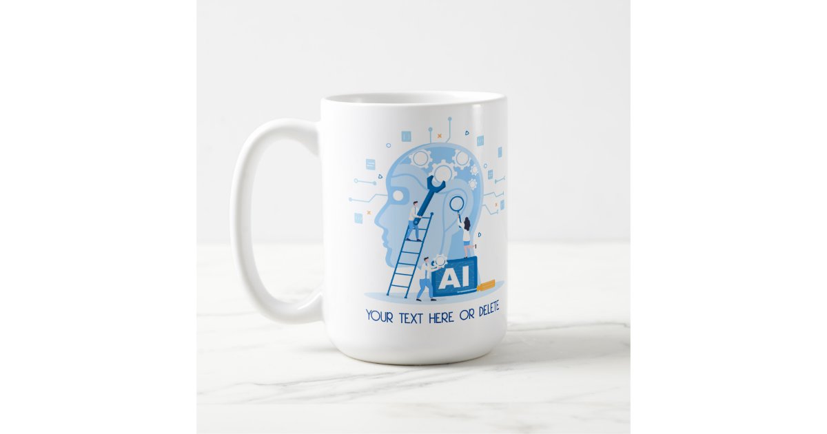 Modern blue Artificial Intelligence Illustration Coffee Mug | Zazzle