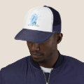 Modern blue Artificial Intelligence illustration Trucker Hat | Zazzle