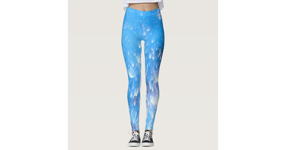 Modern Blue Athletic Workout Leggings | Zazzle