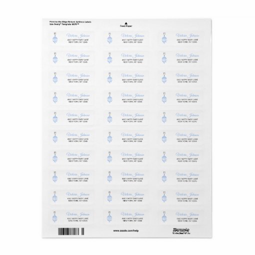 Modern Blue Baby Boy Shower Address Label | Zazzle