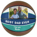 Modern Blue Best Dad Ever Photo Father Basketball | Zazzle