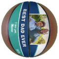 Modern Blue Best Dad Ever Photo Father Basketball | Zazzle