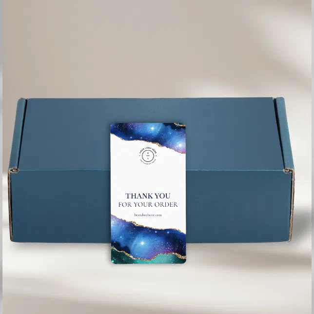 Modern Blue Celestial Thank You Seal Packaging Label | Zazzle