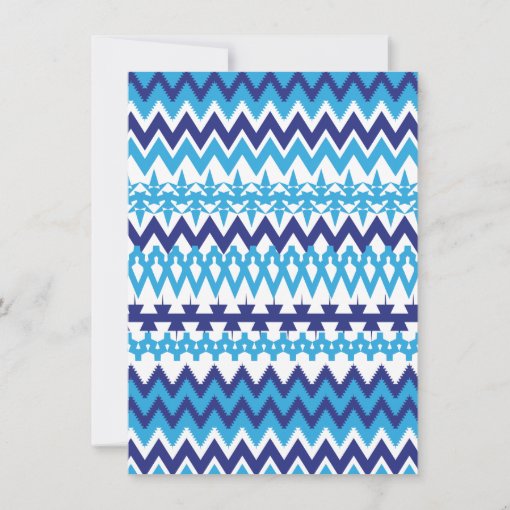 Modern Blue Chevron Birthday Party Invitations | Zazzle
